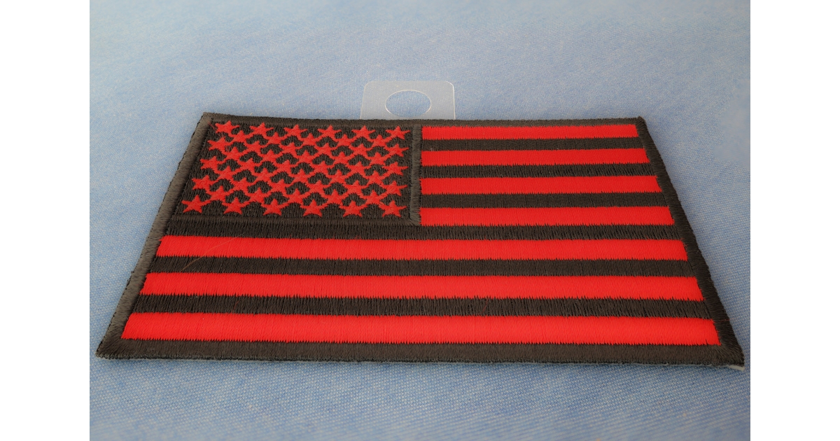 Black and Red American Flag Patch 4 Inch | US Military Veteran Patches ...