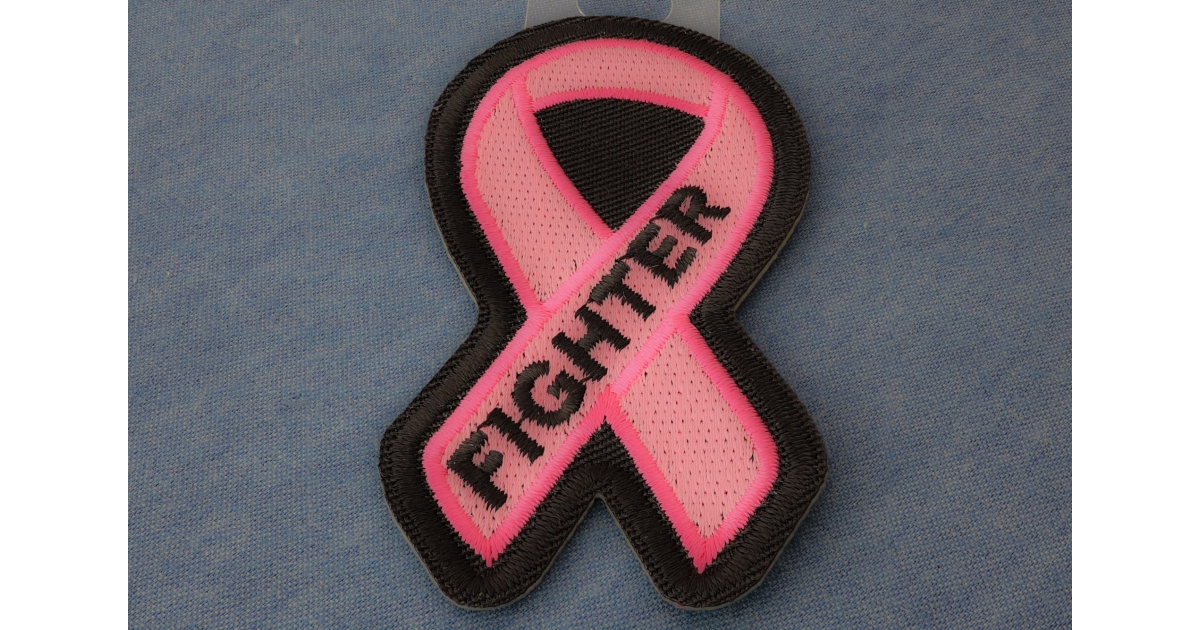 Breast Cancer Fighter Pink Ribbon Patch | Embroidered Patches by Ivamis ...