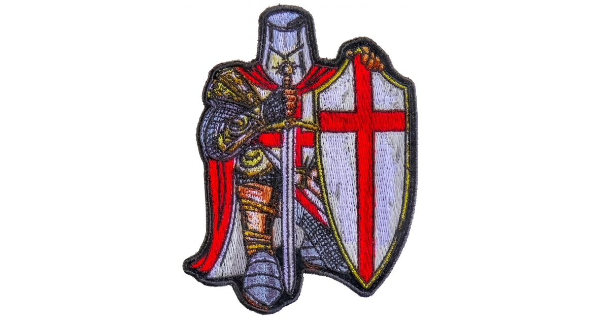 Red Knight Patch for Sewing or Ironing on to Jackets by Ivamis Patches