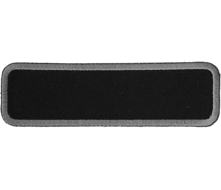 Blank Name Tag Patch Gray Border | Embroidered Patches by Ivamis Patches