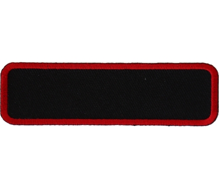 Blank Name Tag Patch Red Border | Embroidered Patches by Ivamis Patches