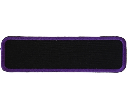 Blank Name Tag Patch Purple Border | Embroidered Patches by Ivamis Patches