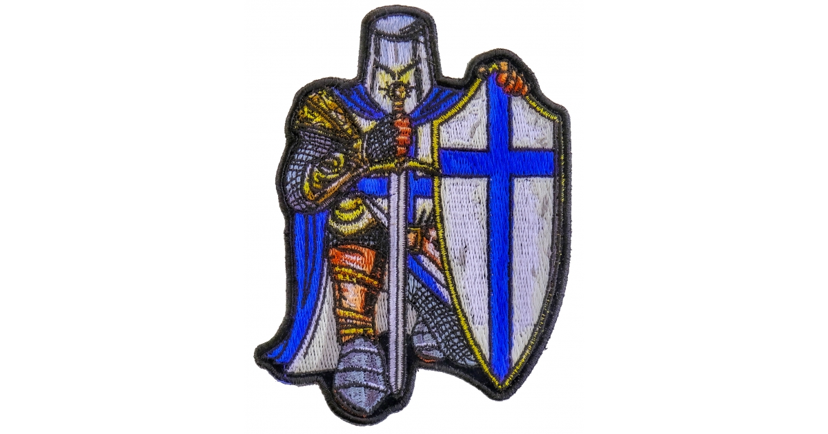 Blue Crusader Patch for Sewing on to Jackets by Ivamis Patches