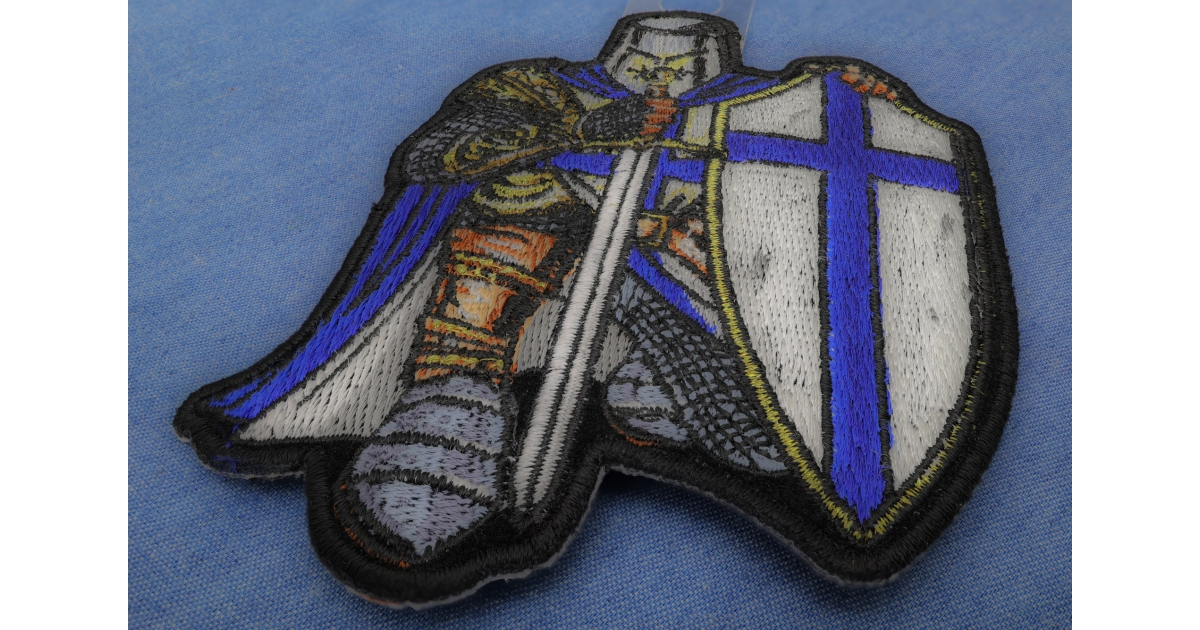 Blue Crusader Patch for Sewing on to Jackets by Ivamis Patches