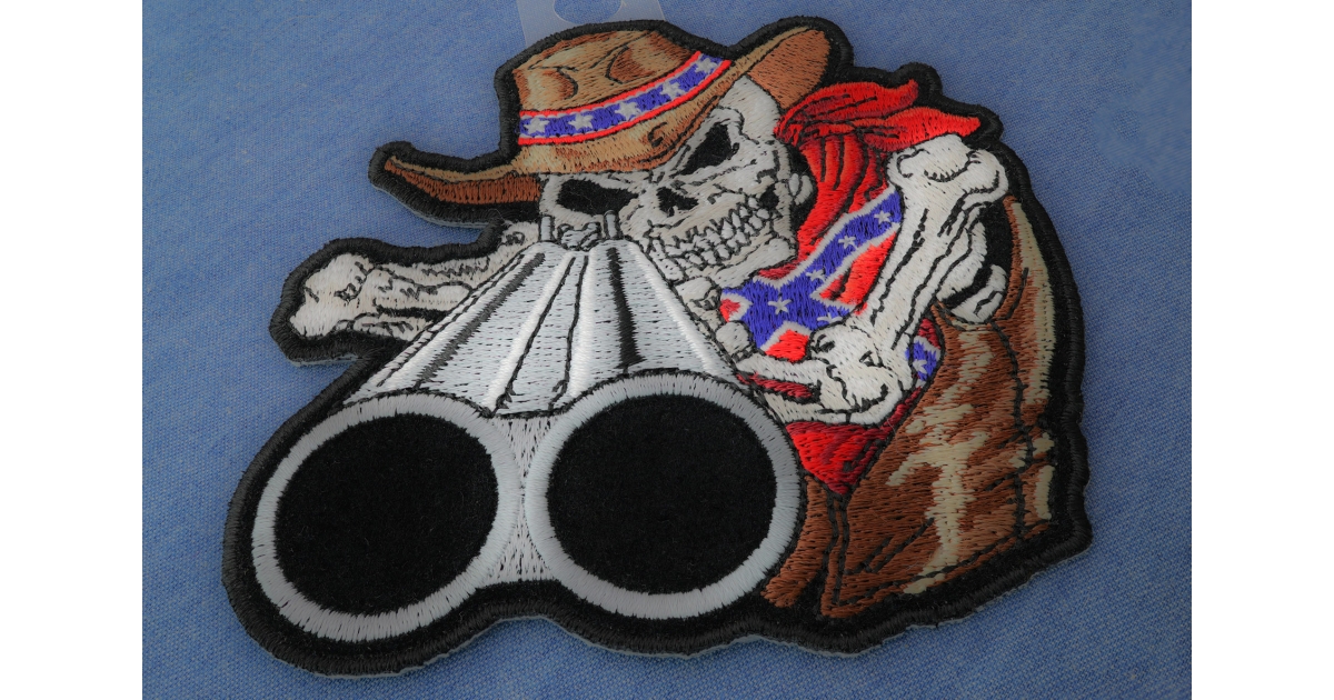 Rebel Cowboy with Shotgun Patch, Skull Patches by Ivamis Patches