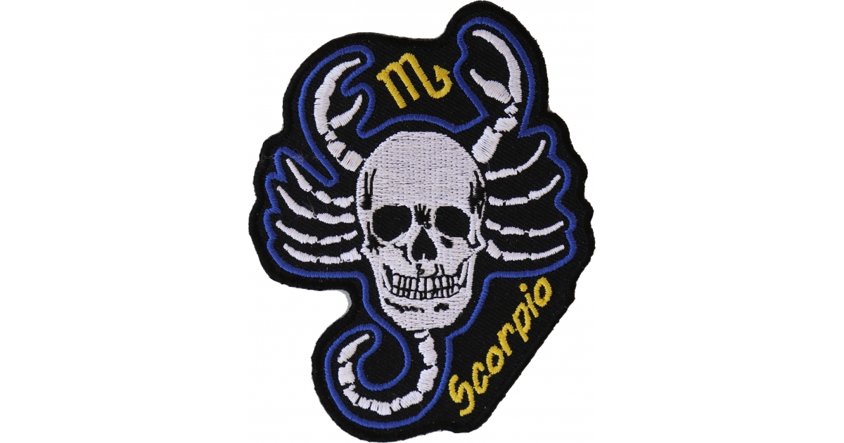 Scorpio Skull Zodiac Sign Patch, Skull Patches by Ivamis Patches