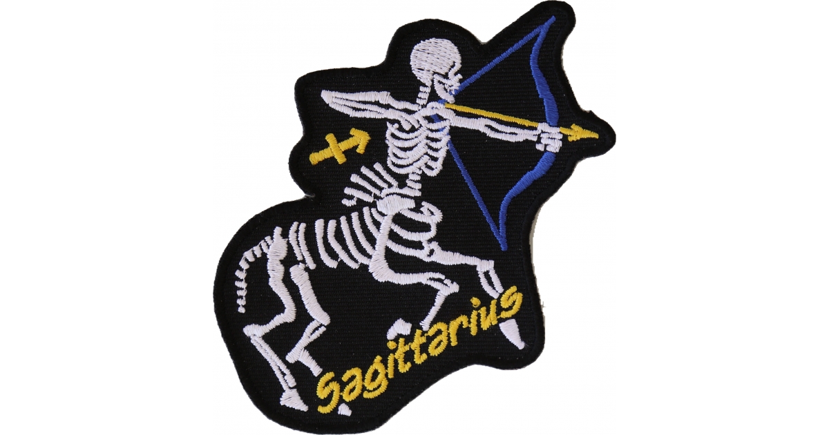 Sagittarius Skull Zodiac Sign Patch, Skull Patches by Ivamis Patches