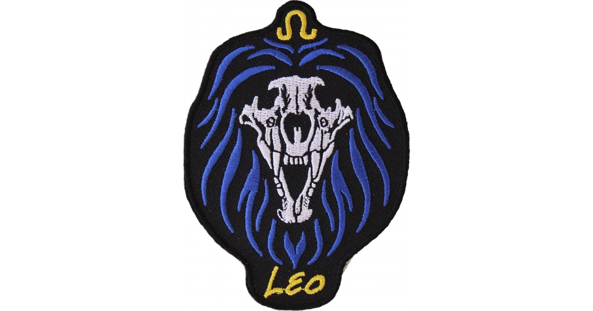 Leo Skull Zodiac Sign Patch, Skull Patches by Ivamis Patches