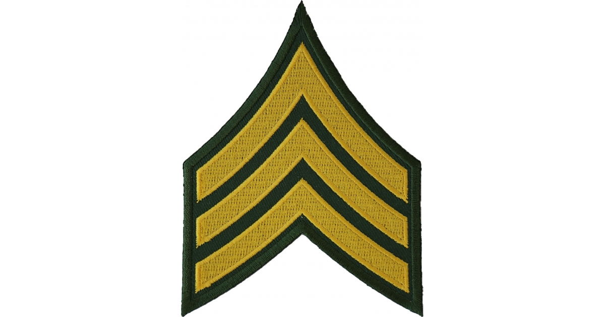 Green and Yellow Sergeant Chevron Patch by Ivamis Patches