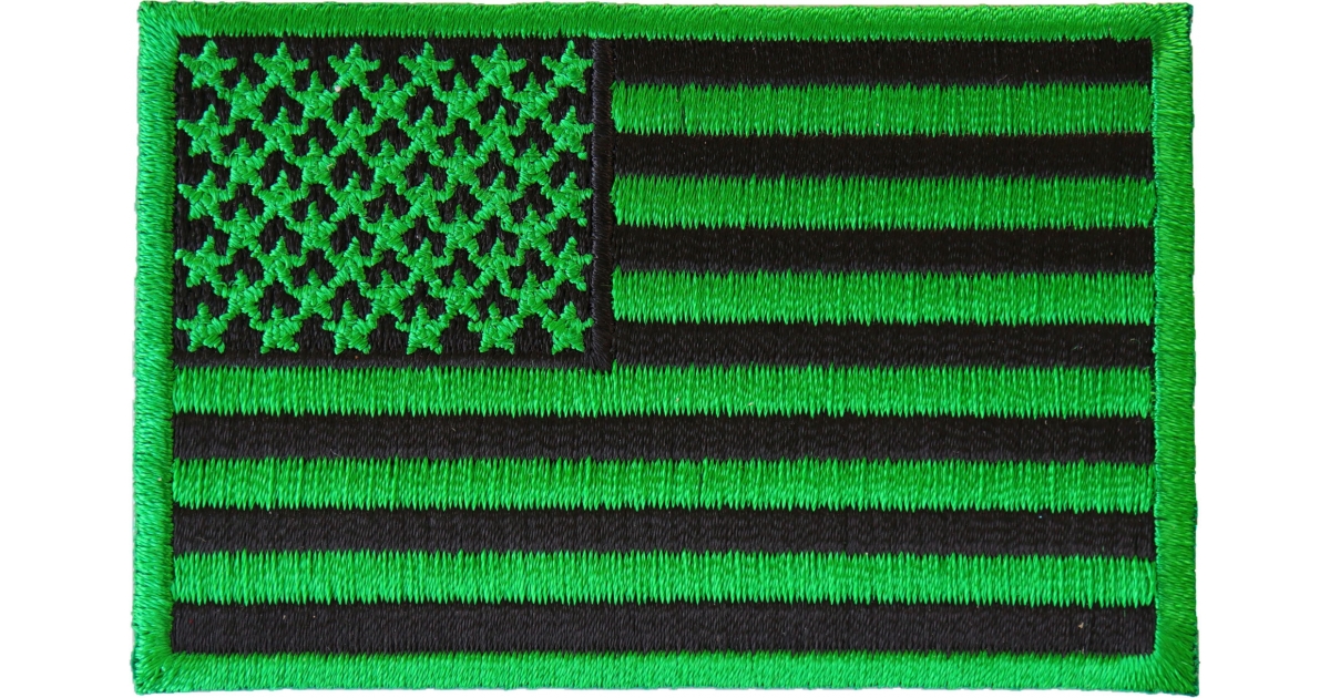 Kelly Green American Flag Patch by Ivamis Patches