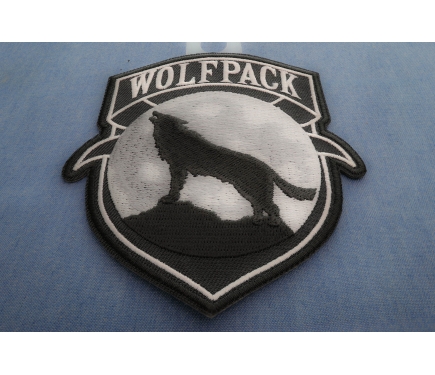 Wolfpack Patch Wolf Howling Moon Silhouette by Ivamis Patches