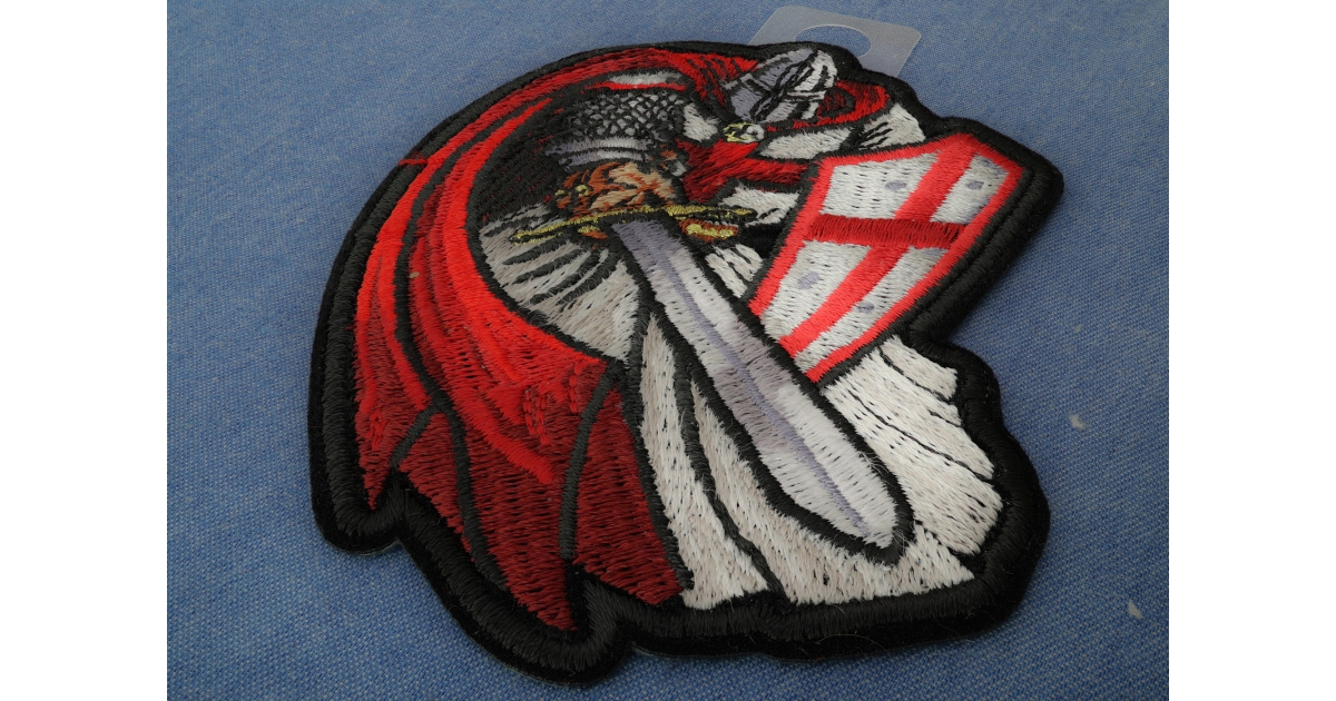 Red Knight Patch for Sewing or Ironing on to Jackets by Ivamis Patches