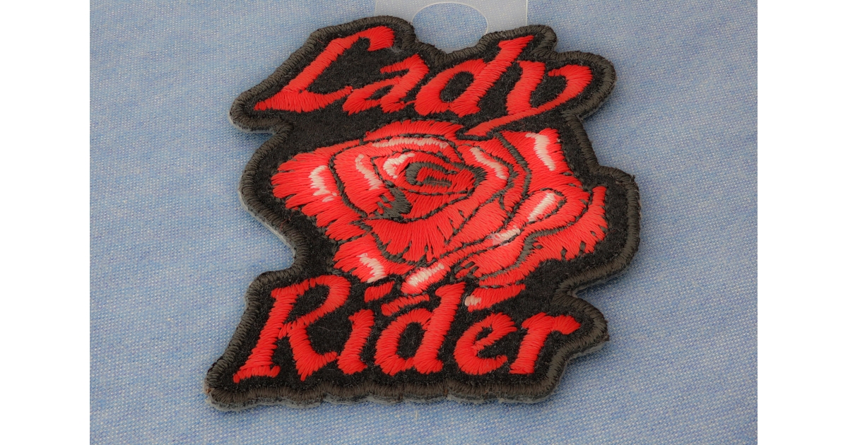Lady Rider Red Rose Patch, Lady Biker Patches by Ivamis Patches