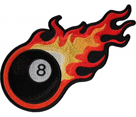Flaming 8 Ball Patch for Jackets by Ivamis Patches