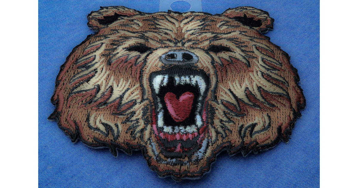 Furry Bear Patch - Iron on Bear Patches by Ivamis Patches