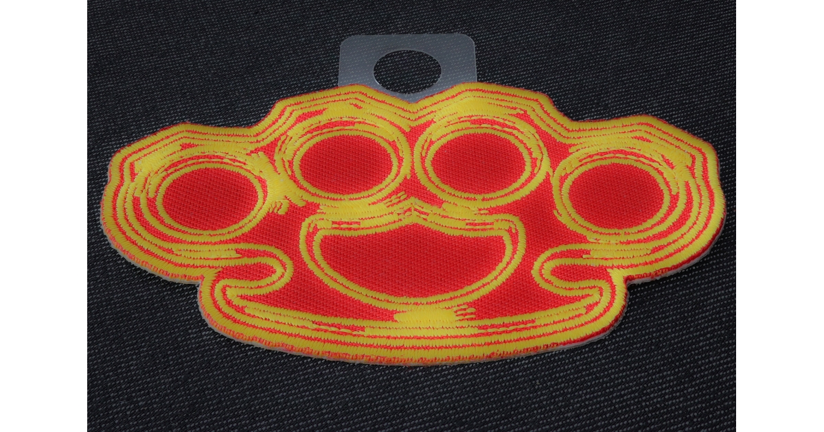 Brass Knuckles in Red and Yellow Patch by Ivamis Patches