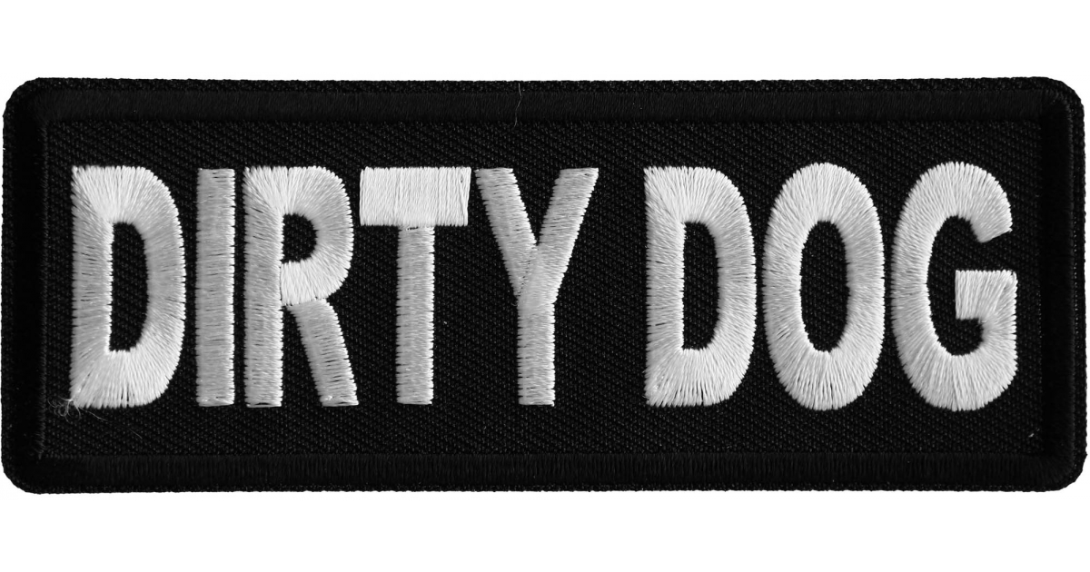 Dirty Dog Iron on Patch - Iron on Offensive Patches by Ivamis Patches