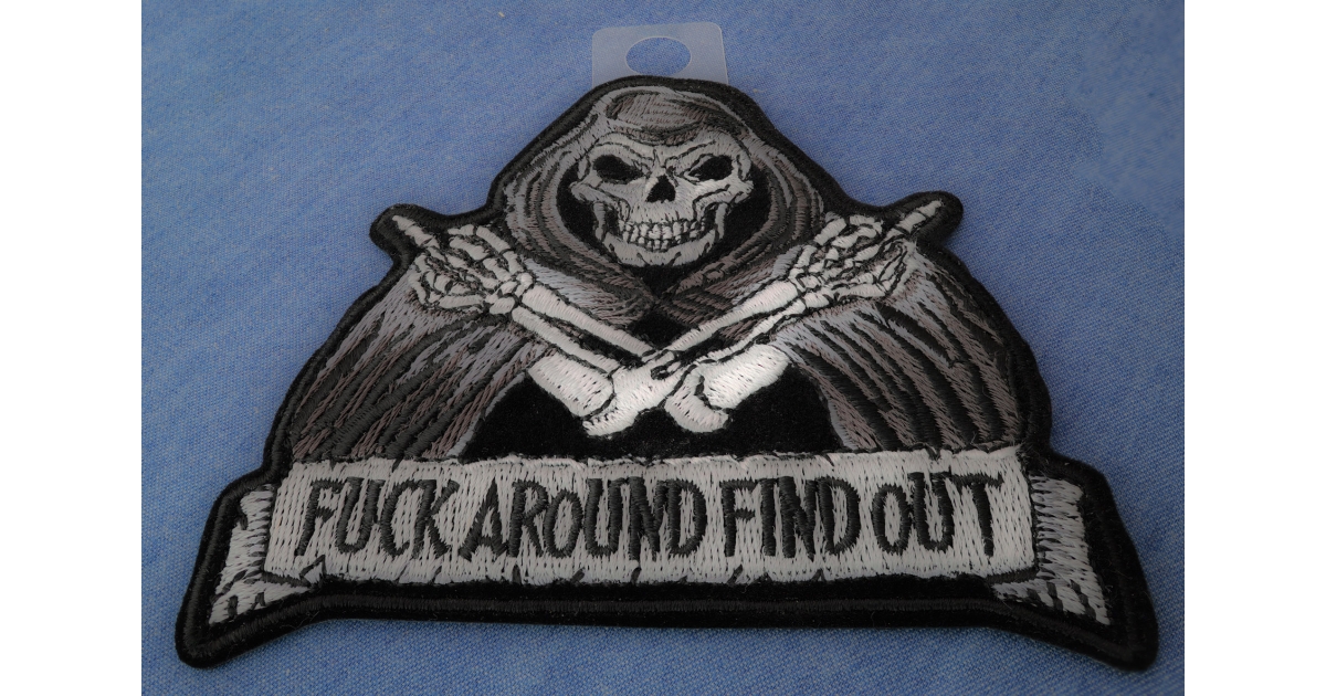 Fuck Around Find Out Skull Middle Finger Patch, Skull Patches by Ivamis ...