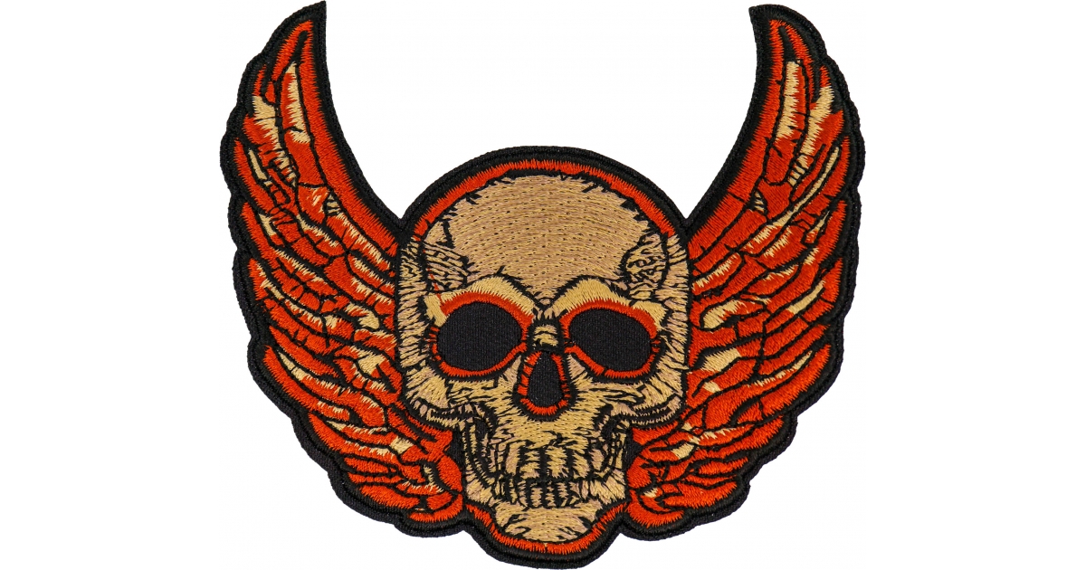 Winged Skull Patch, Biker Skull Patches by Ivamis Patches
