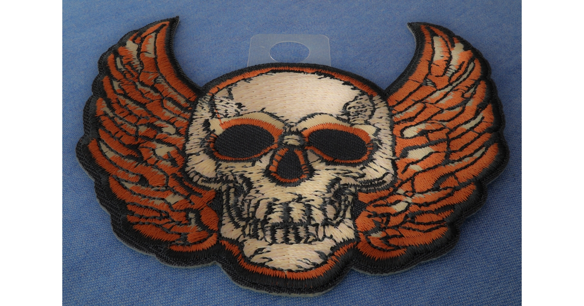 Winged Skull Patch, Biker Skull Patches by Ivamis Patches