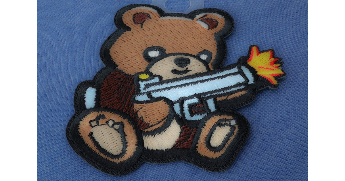 Cute Bear Machine Gun Patch - Iron on Bear Patches by Ivamis Patches