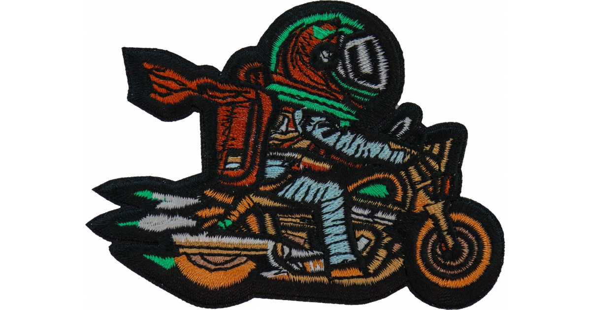 Astronaut Biker Patch, Biker Vest Patches, Sew or Iron on Patch by ...