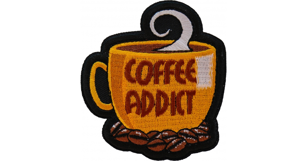 Coffee Addict Patch - Iron on Novelty Patches by Ivamis Patches