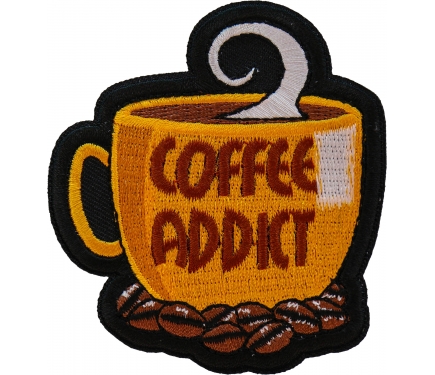 Coffee Addict Patch - Iron on Novelty Patches by Ivamis Patches