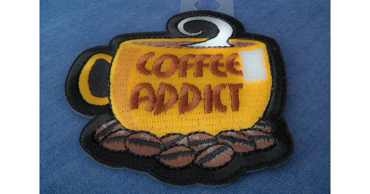 Coffee Addict Patch - Iron on Novelty Patches by Ivamis Patches