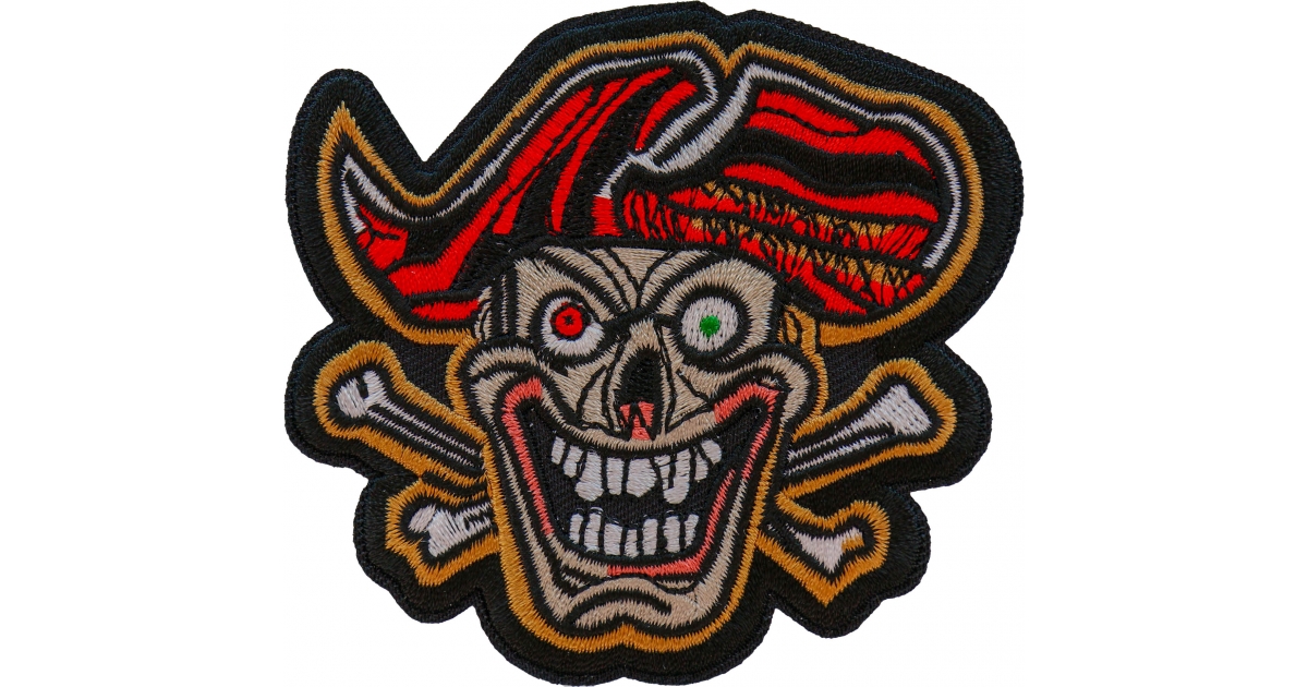 Deranged Jolly Roger Pirate Patch, Skull Patches by Ivamis Patches