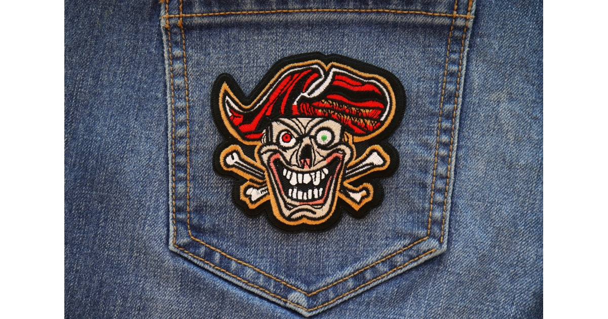 Deranged Jolly Roger Pirate Patch, Skull Patches by Ivamis Patches