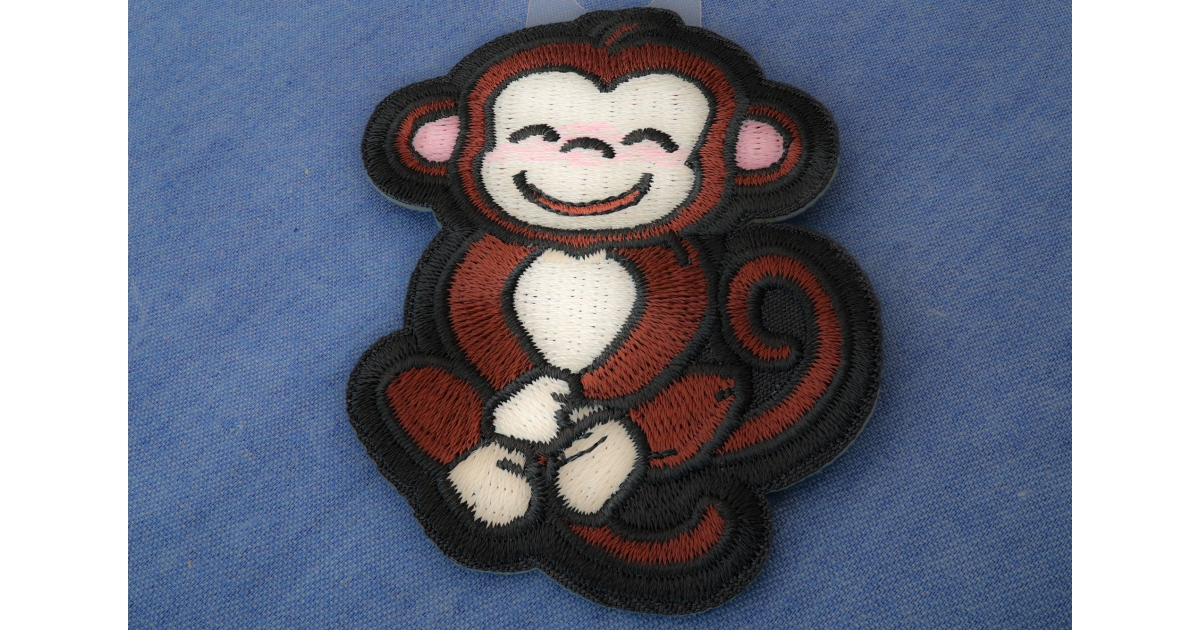 Cute Monkey Iron on Patch - Iron on Monkey Patches by Ivamis Patches