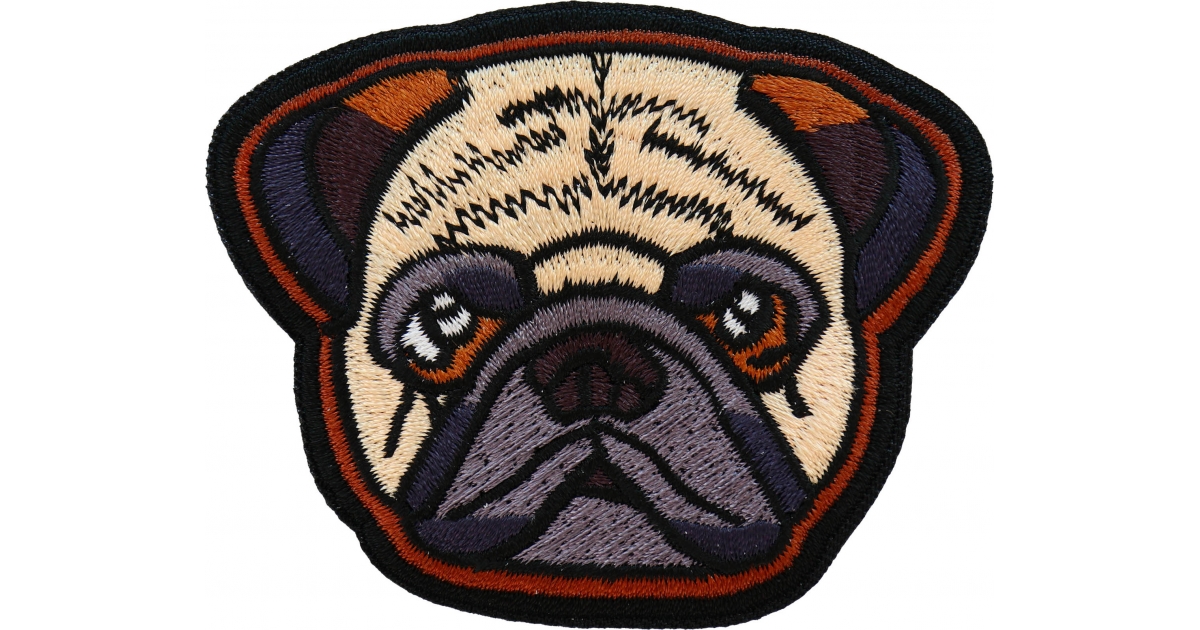 Cute Pug Dog Iron on Patch by Ivamis Patches