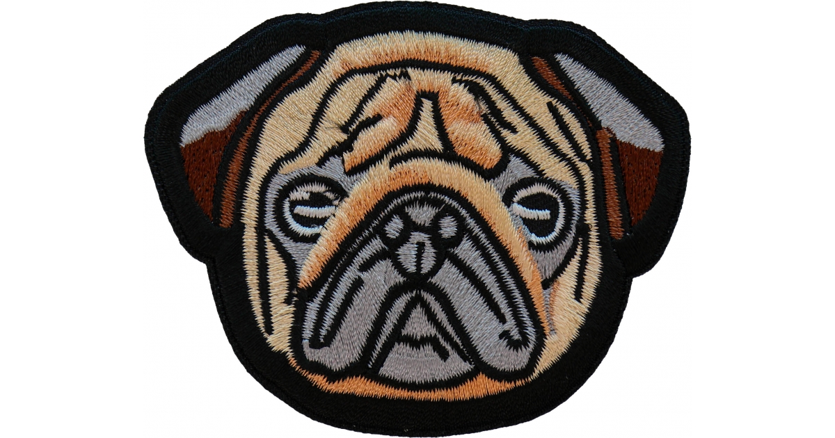 Sweet Pug Dog Iron on Patch by Ivamis Patches