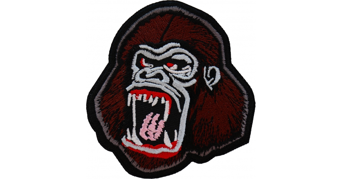 Vicious Ape Iron on Patch - Iron on Monkey Patches by Ivamis Patches