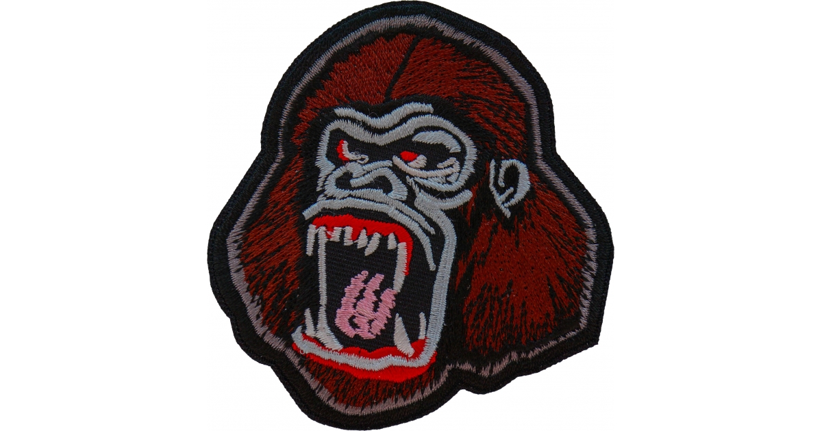 Vicious Ape Iron on Patch - Iron on Monkey Patches by Ivamis Patches