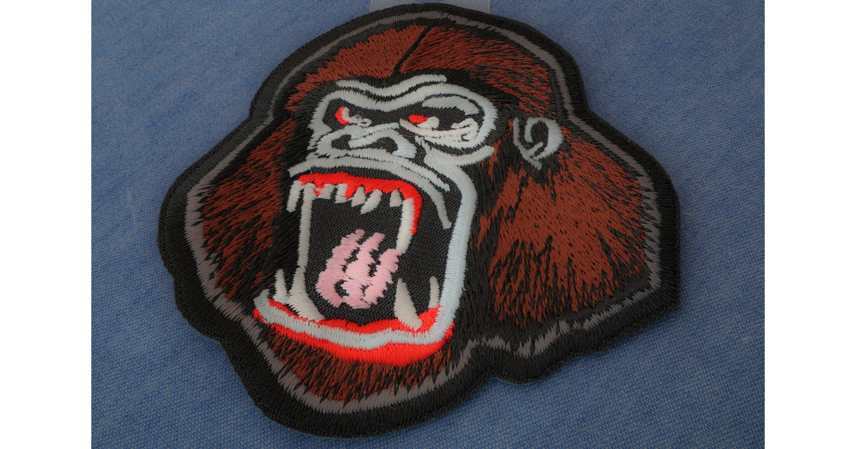 Vicious Ape Iron on Patch - Iron on Monkey Patches by Ivamis Patches