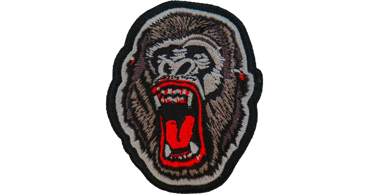 Big Lip Ape Iron on Patch - Iron on Monkey Patches by Ivamis Patches