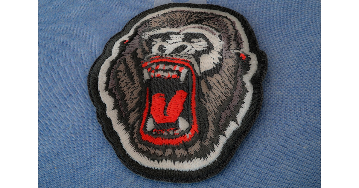 Big Lip Ape Iron on Patch - Iron on Monkey Patches by Ivamis Patches