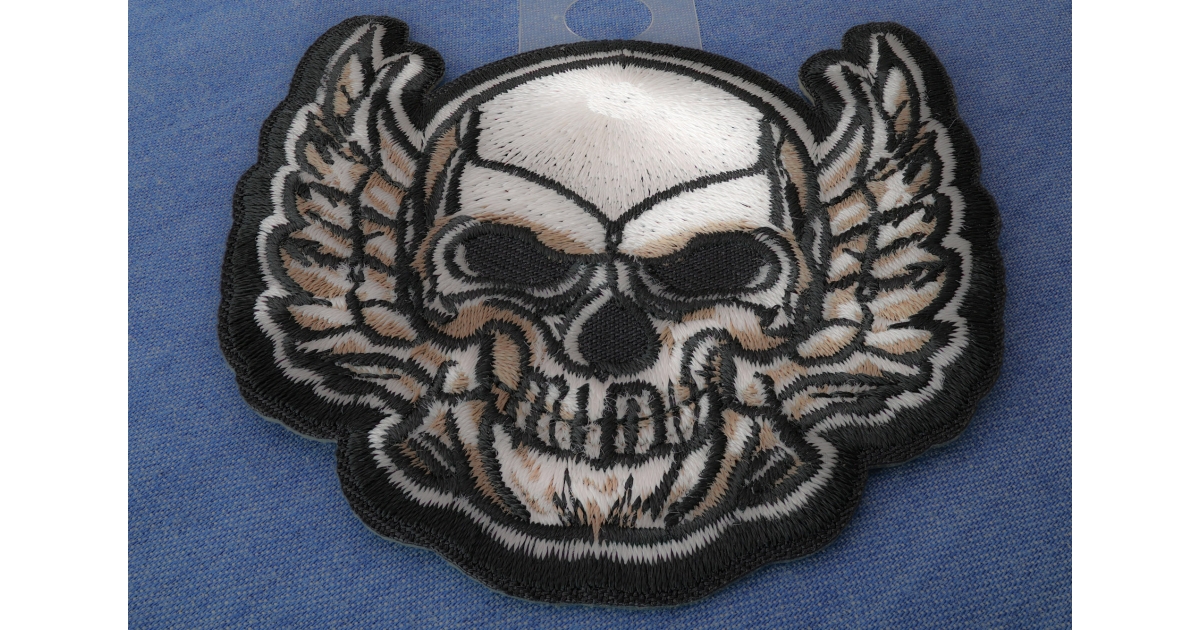 Rising Wing Skull Patch, Biker Skull Patches by Ivamis Patches