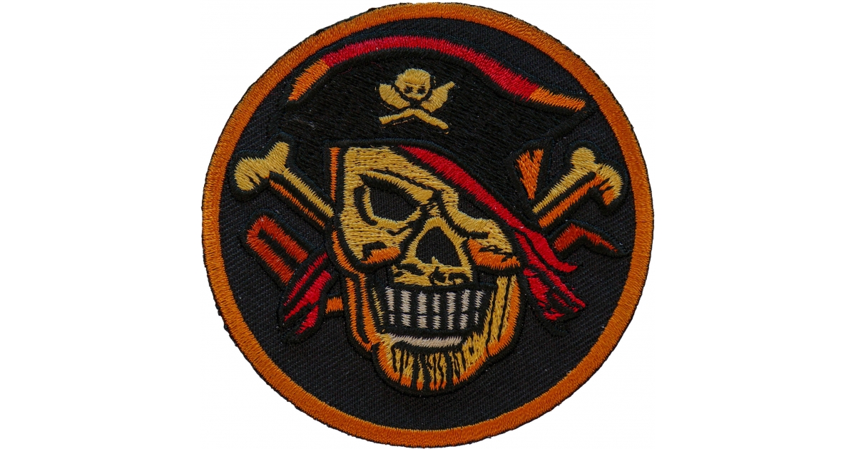 Pirate Skull with Cross Bones Patch, Skull Patches by Ivamis Patches