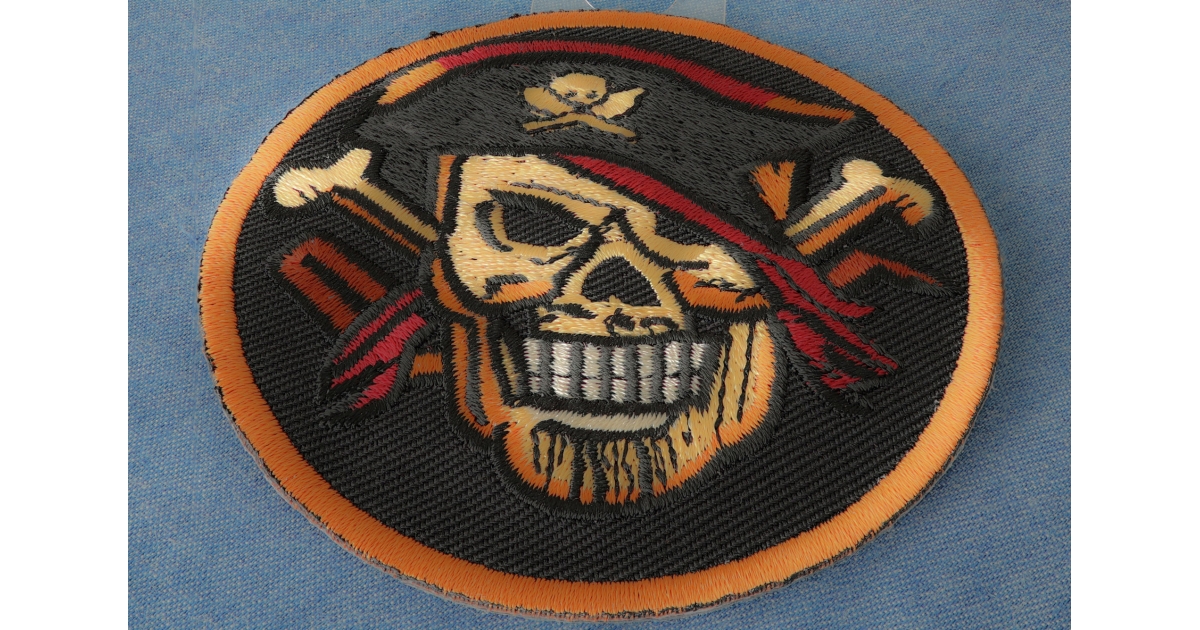 Pirate Skull with Cross Bones Patch, Skull Patches by Ivamis Patches