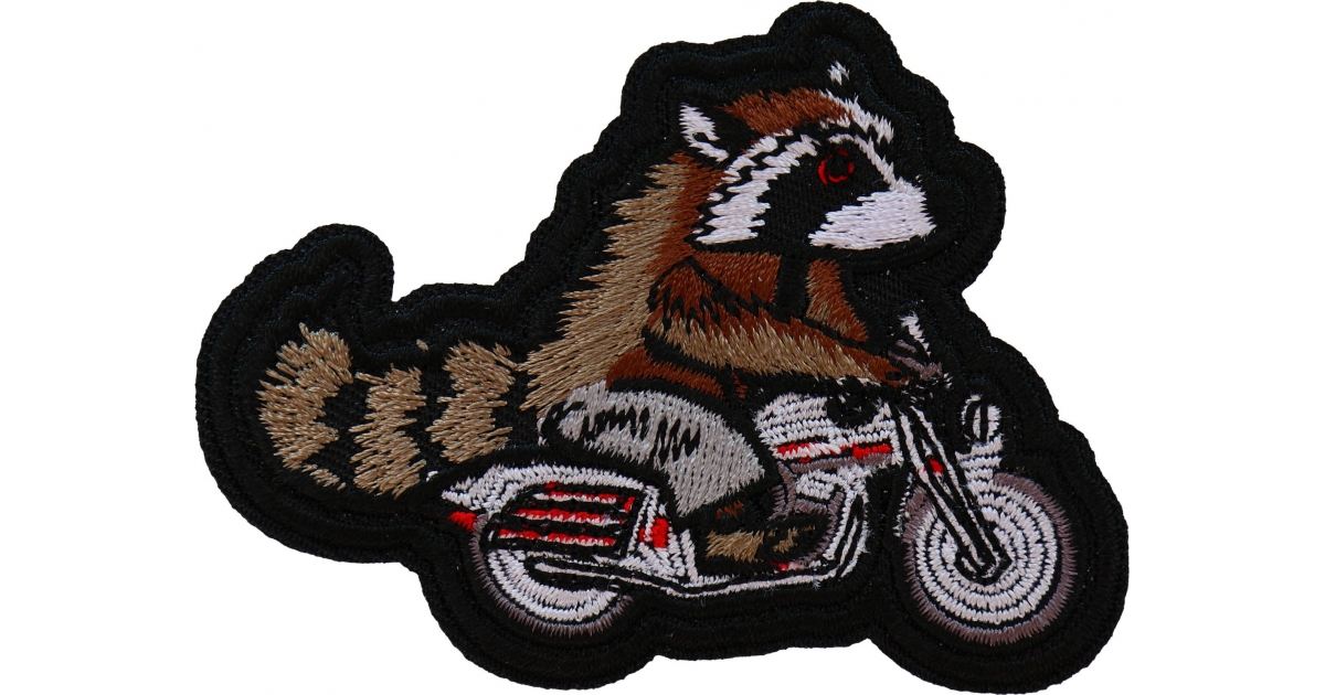 Raccoon Biker Patch Embroidered by Ivamis Patches