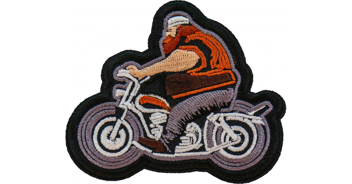 Fat Biker on Motorcycle Patch, Motorcycle Patches by Ivamis Patches
