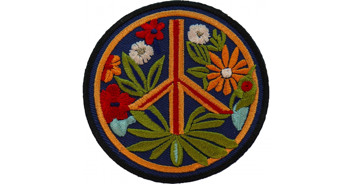 Hippie Flower Peace Patch, Hippie Patches by Ivamis Patches