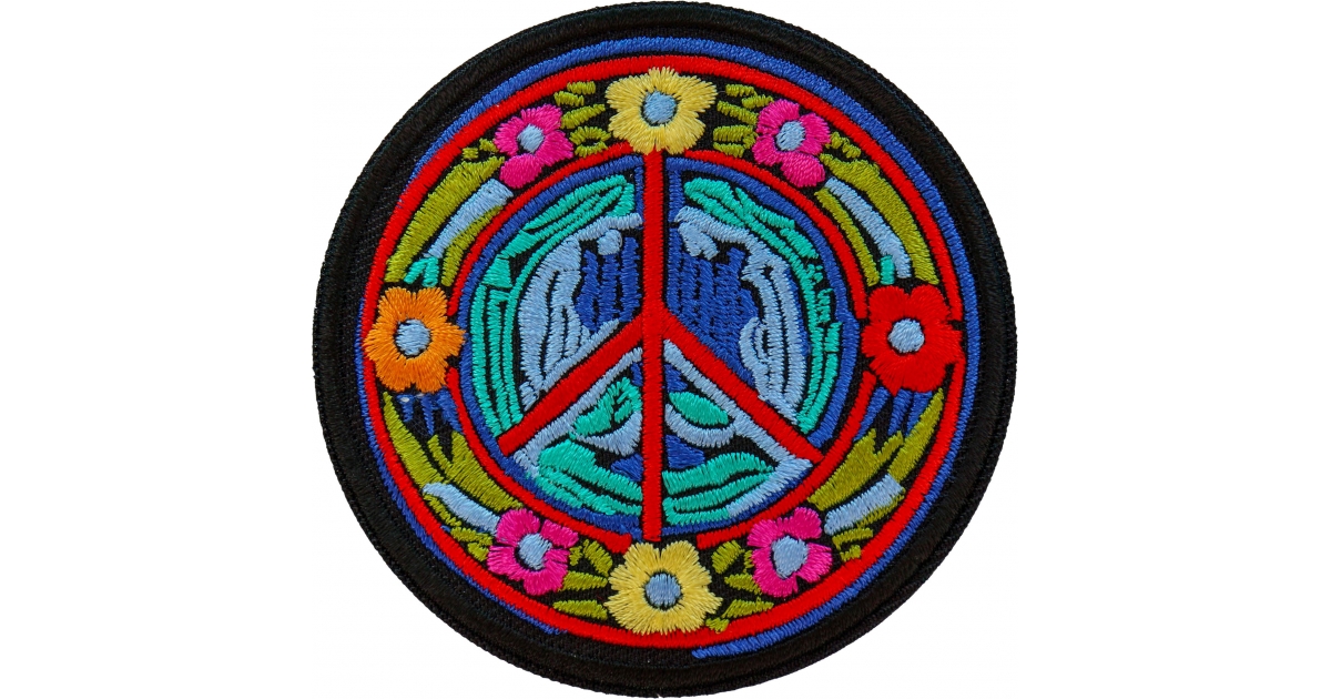Hippie Daisies Peace Patch, Hippie Patches by Ivamis Patches