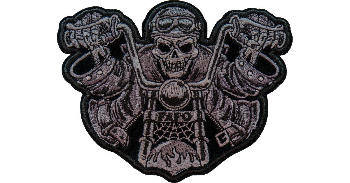 FAFO Skeleton Rider on Motorcycle Patch, Biker Skull Patches by Ivamis ...