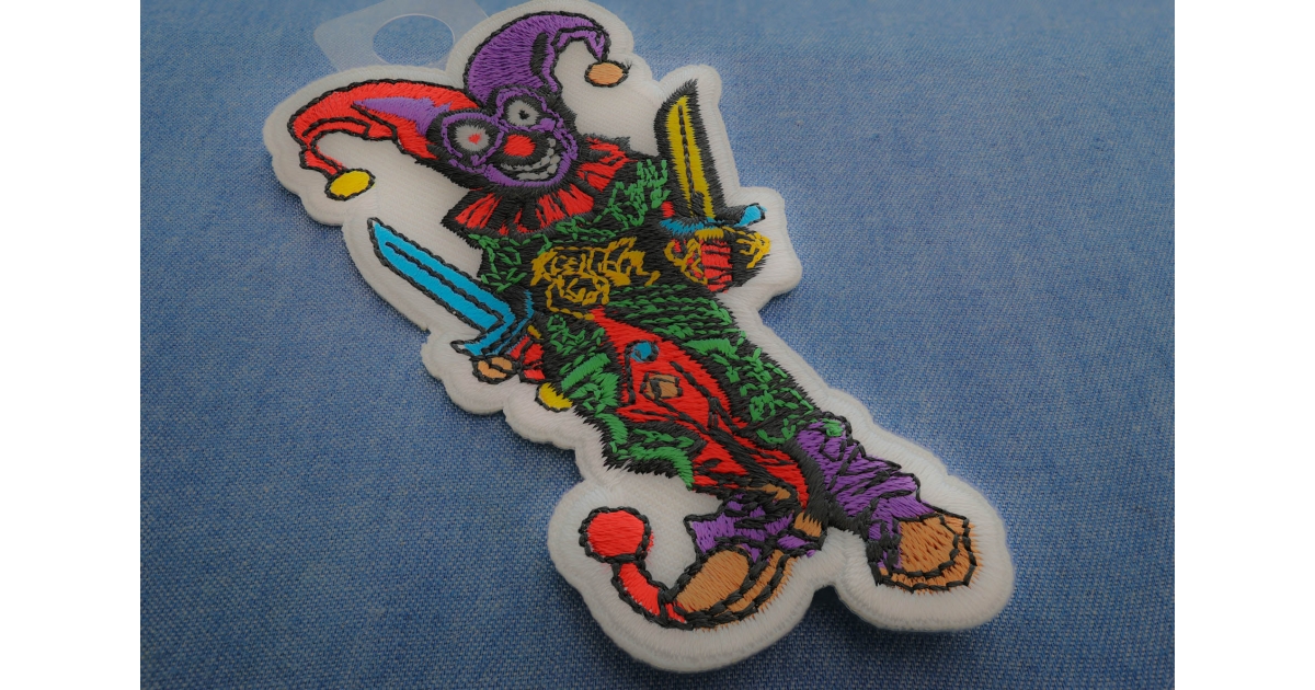 Jester Clown with Knives Patch - Iron on Funny Patches by Ivamis Patches