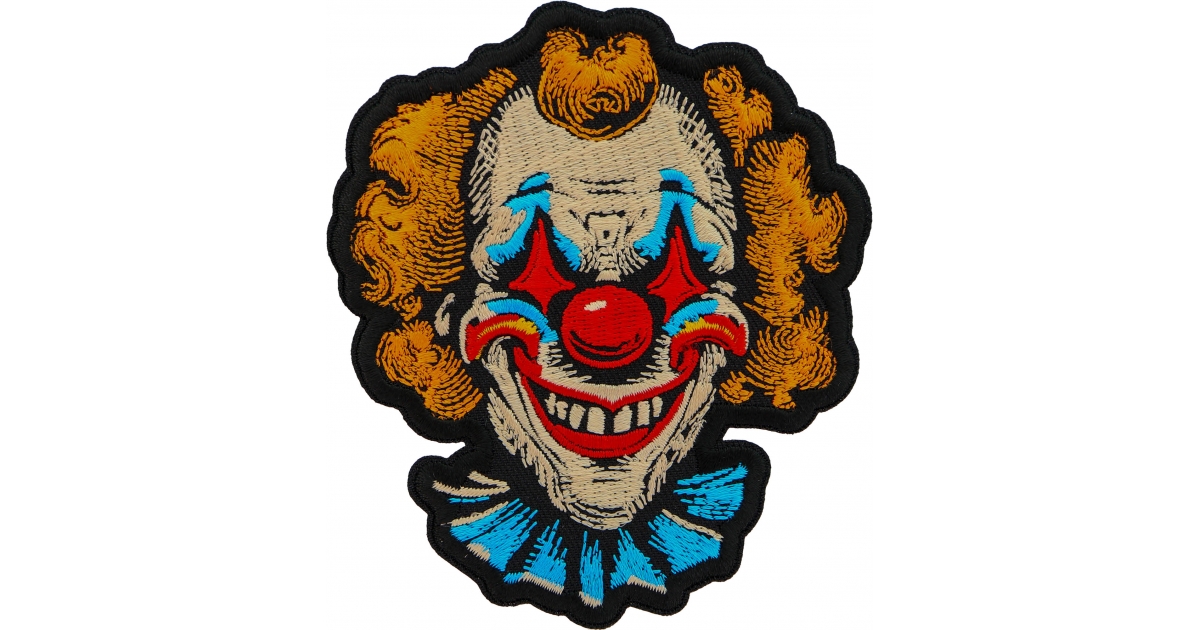 Scary Clown Patch - Iron on Novelty Patches by Ivamis Patches