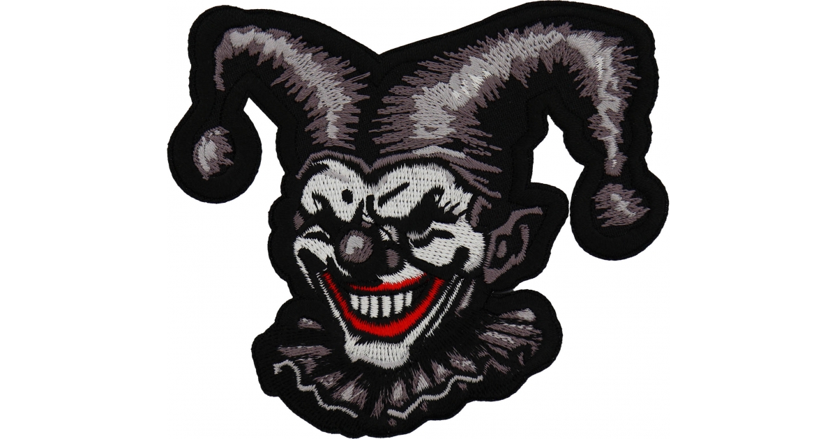 Gray Clown Patch - Iron on Novelty Patches by Ivamis Patches